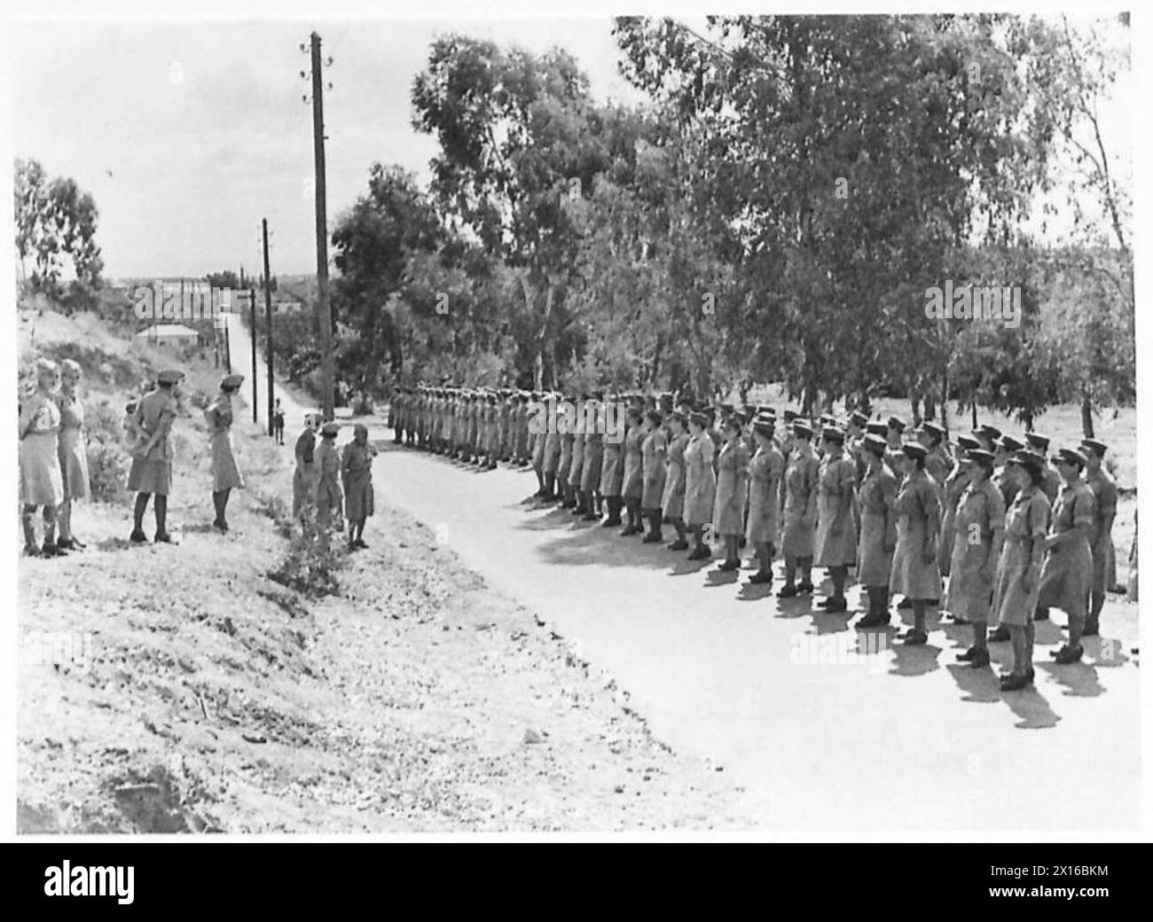 WAS servicewomen of the Polish Army line up for inspection by CO Irena ...