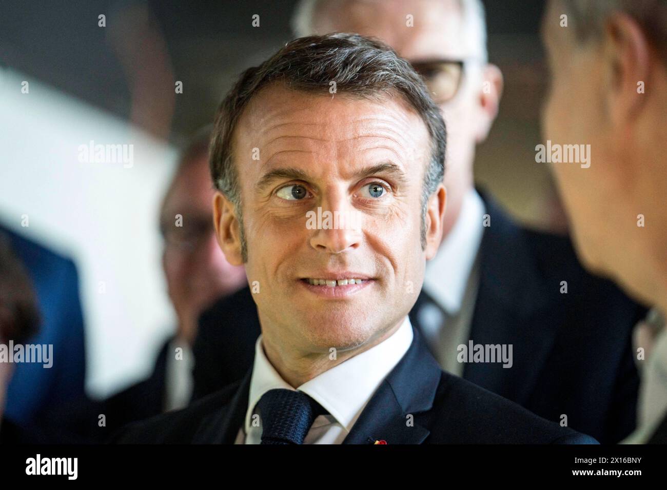 Paris, France. 15th Apr, 2024. French President Emmanuel Macron during ...
