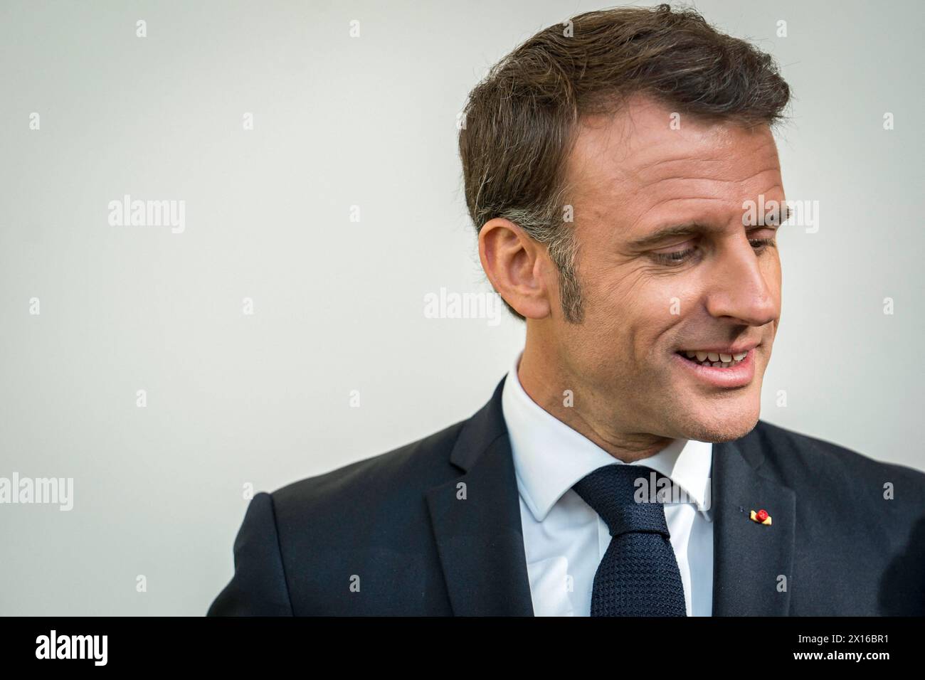 Paris, France. 15th Apr, 2024. French President Emmanuel Macron during ...