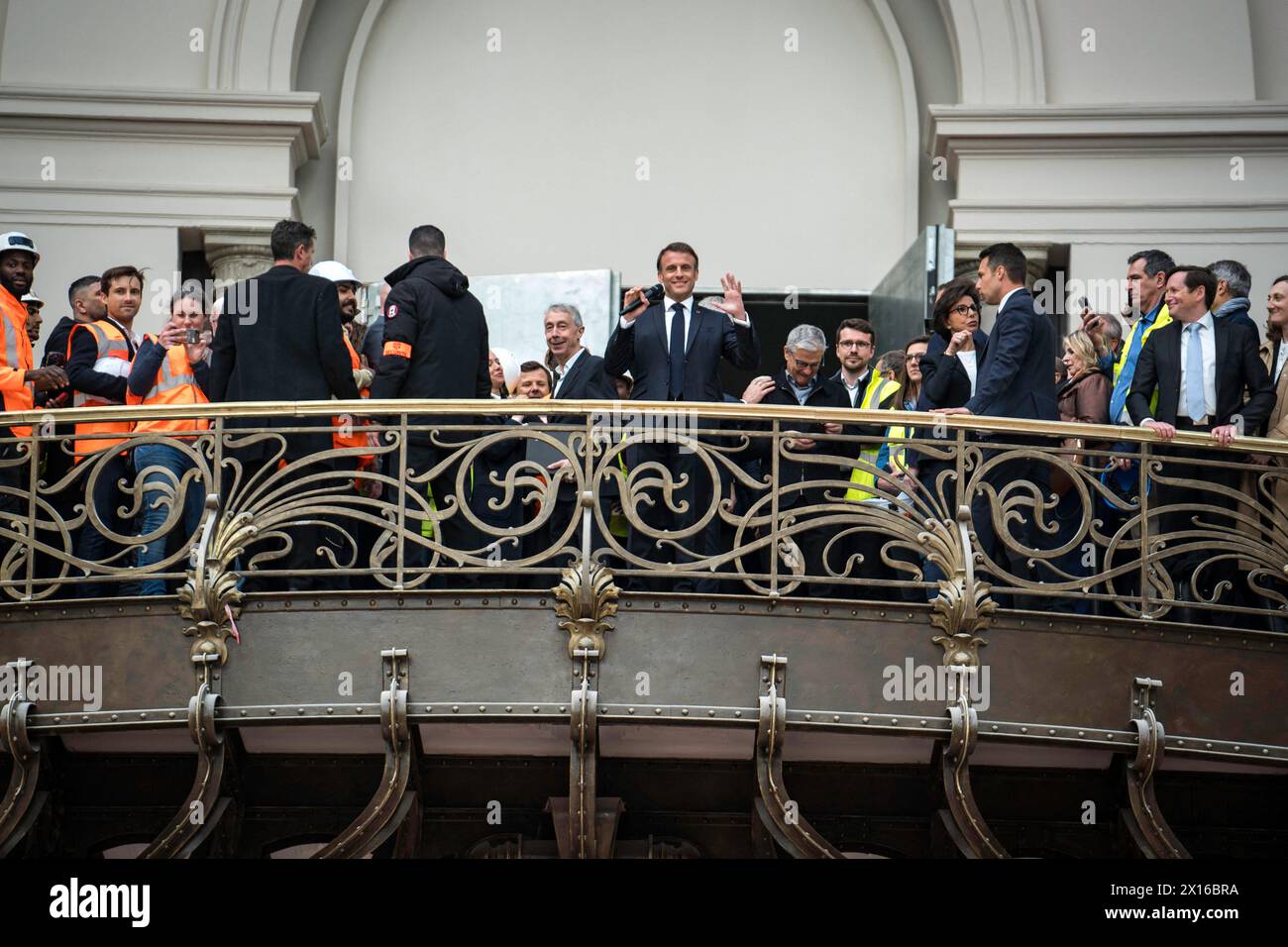 Paris, France. 15th Apr, 2024. French President Emmanuel Macron during ...