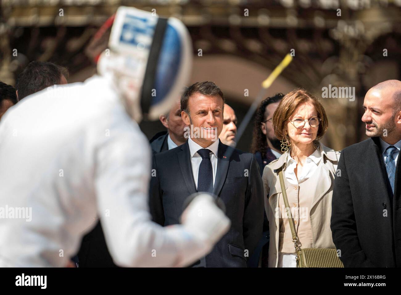 Paris, France. 15th Apr, 2024. French President Emmanuel Macron during ...