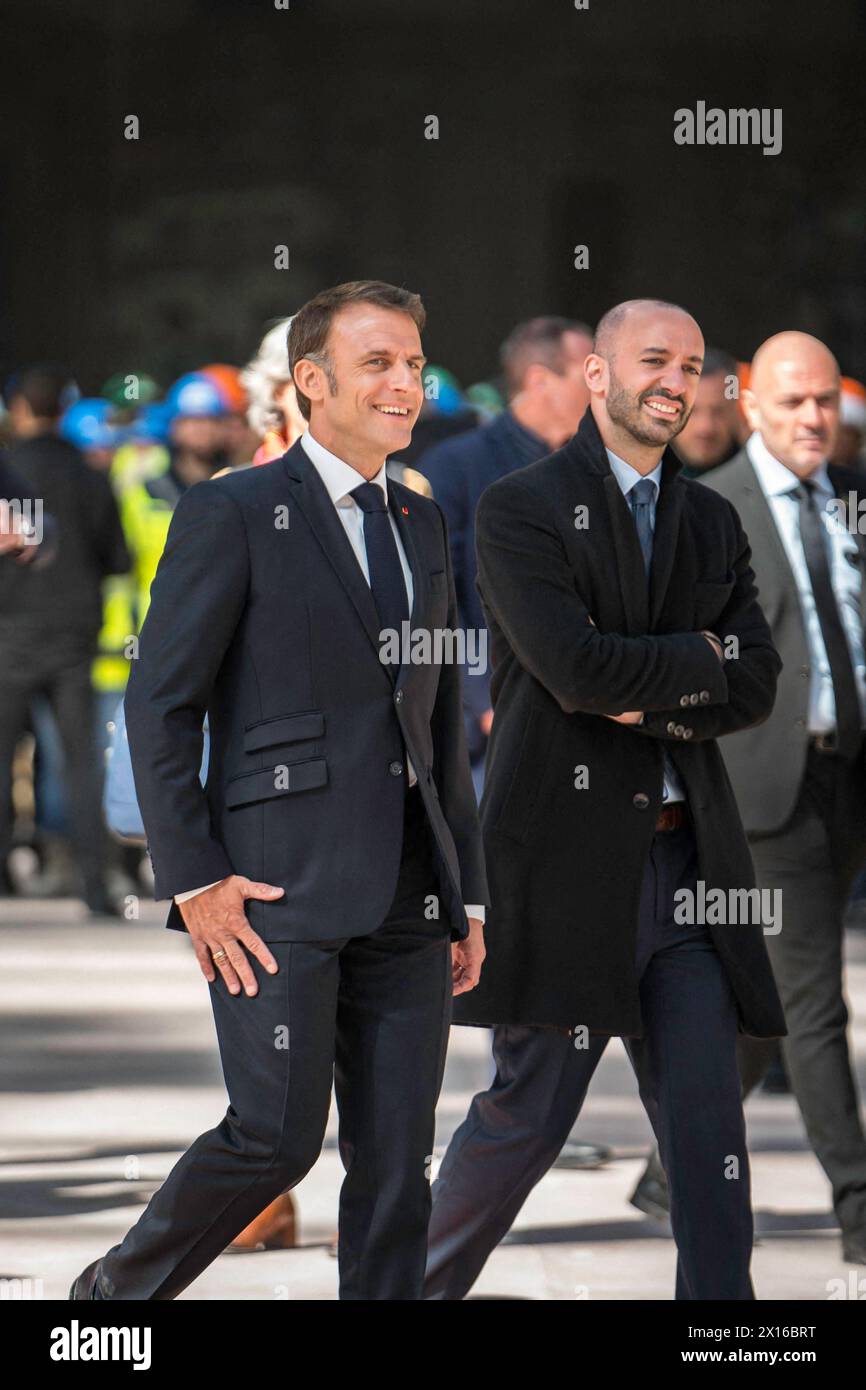 Paris, France. 15th Apr, 2024. French President Emmanuel Macron during ...