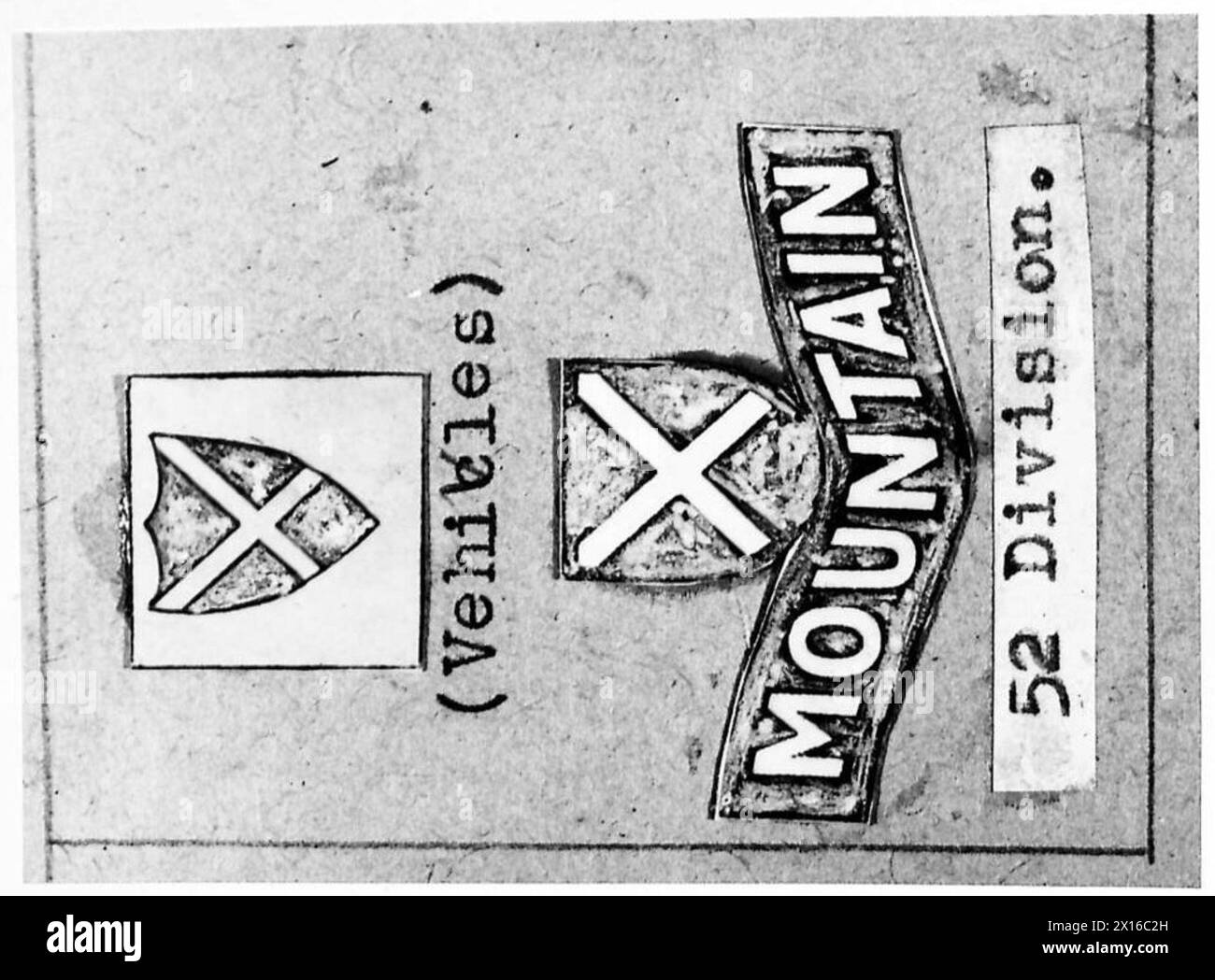 DIVISIONAL SIGNS - The 52nd Division , British Army Stock Photo - Alamy
