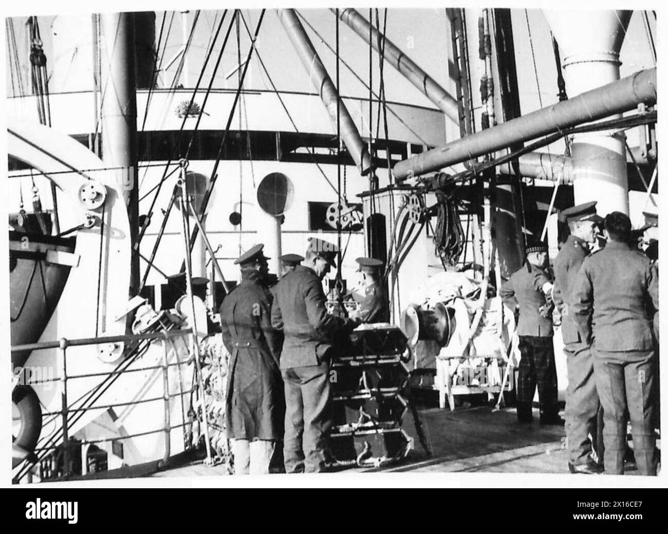 H.S.M. DUNERA - On deck British Army Stock Photo - Alamy