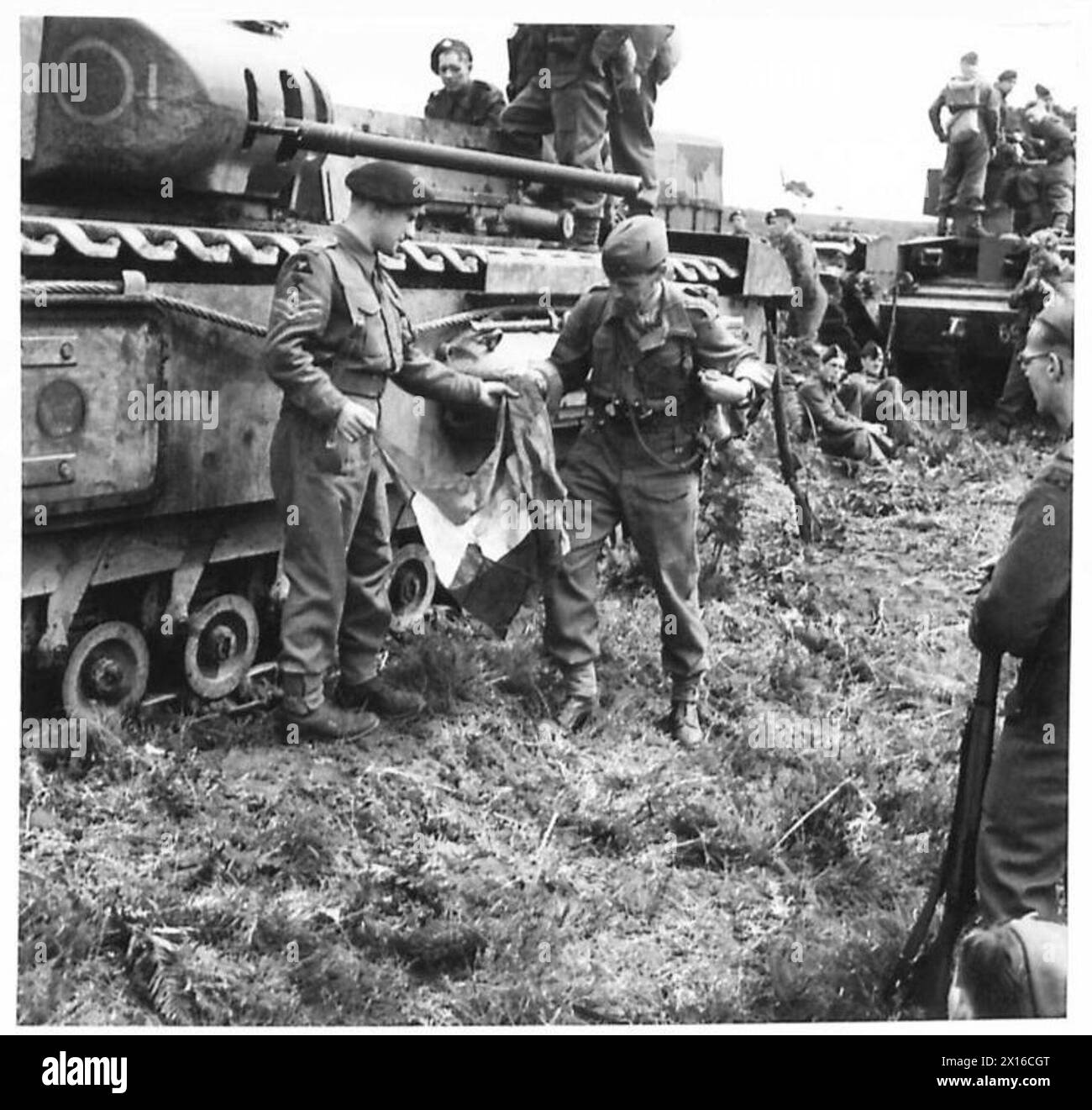 ARMY TANK BRIGADE DEMONSTRATION - One of the crew of a Churchill tank ... ARMY TANK BRIGADE DEMONSTRATION - One of the crew of a Churchill tank ...