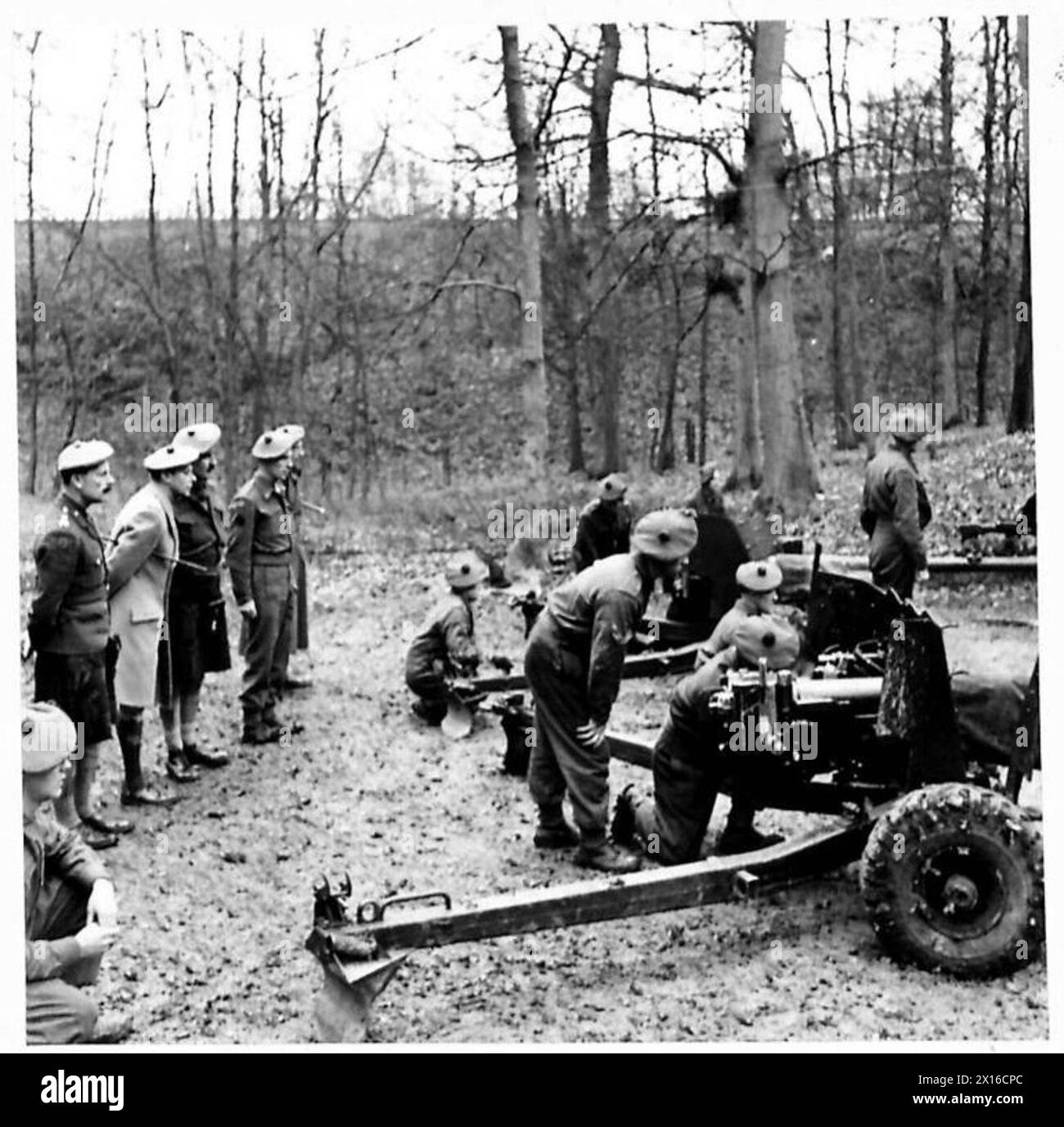 HIS MAJESTY THE KING VISITS INVASION TROOPS - Six-pounder gun ...