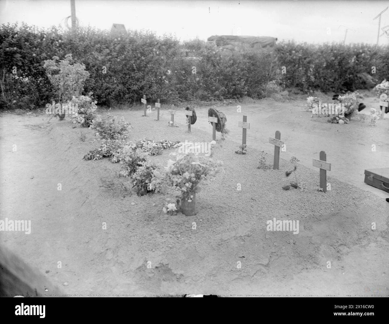 MARINE COMMANDO CEMETERY IN FRANCE. 10 JULY 1944, THE 48TH ROYAL MARINE ...