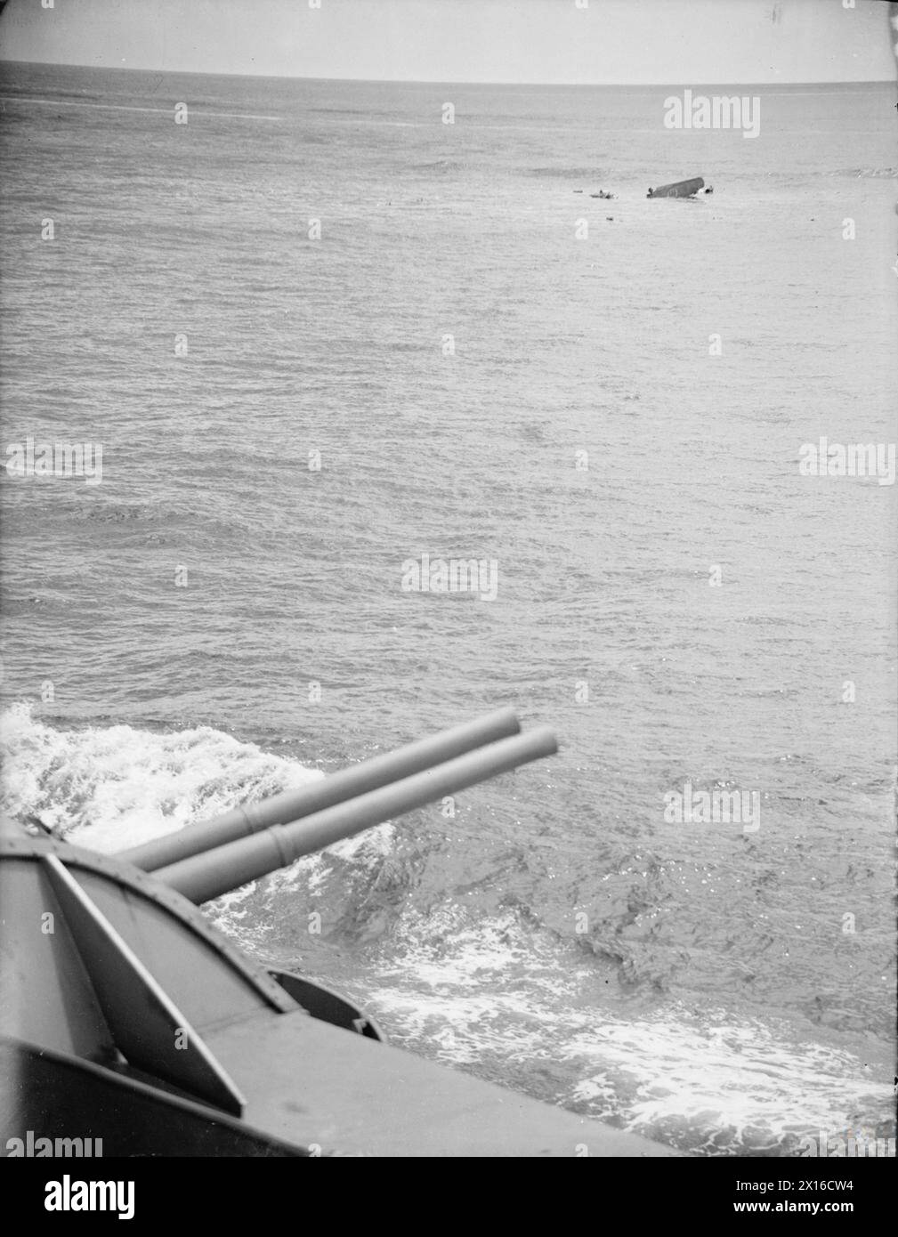 ON BOARD THE CRUISER HMS SHEFFIELD DURING AN ATTACK ON A BRITISH CONVOY WHICH WAS ESCORTED BY ...