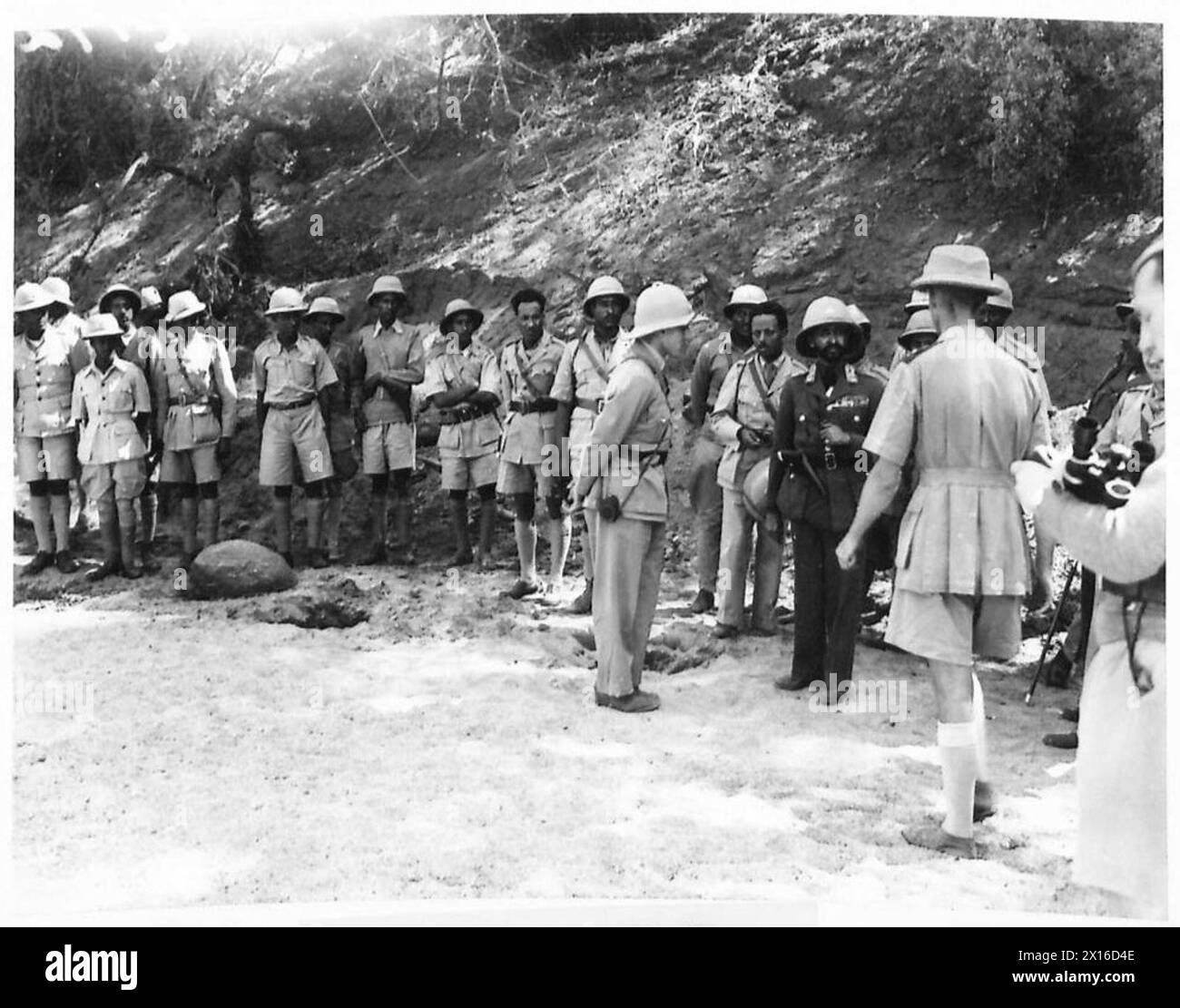 The Emperor of Abyssinia, Negus, is received at the border and unfurls ...