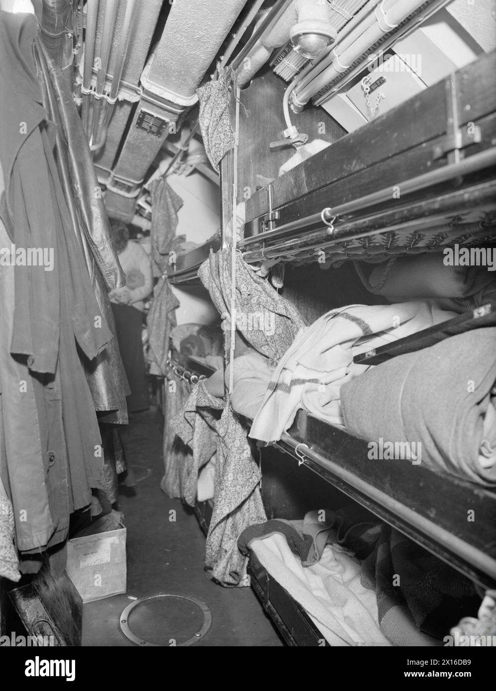 Officers’ bunks aboard HMS Tribune illustrate cramped personal space on ...