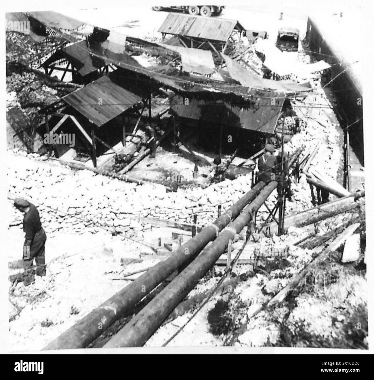 Petrol is transported from the jetty via pipes up the cliff to storage ...