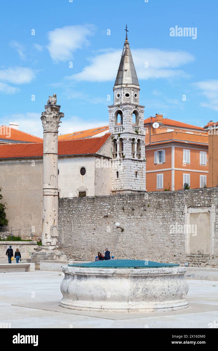 Zadar, Croatia, April 15 2019: Former wheel in the middle of the Pope ...