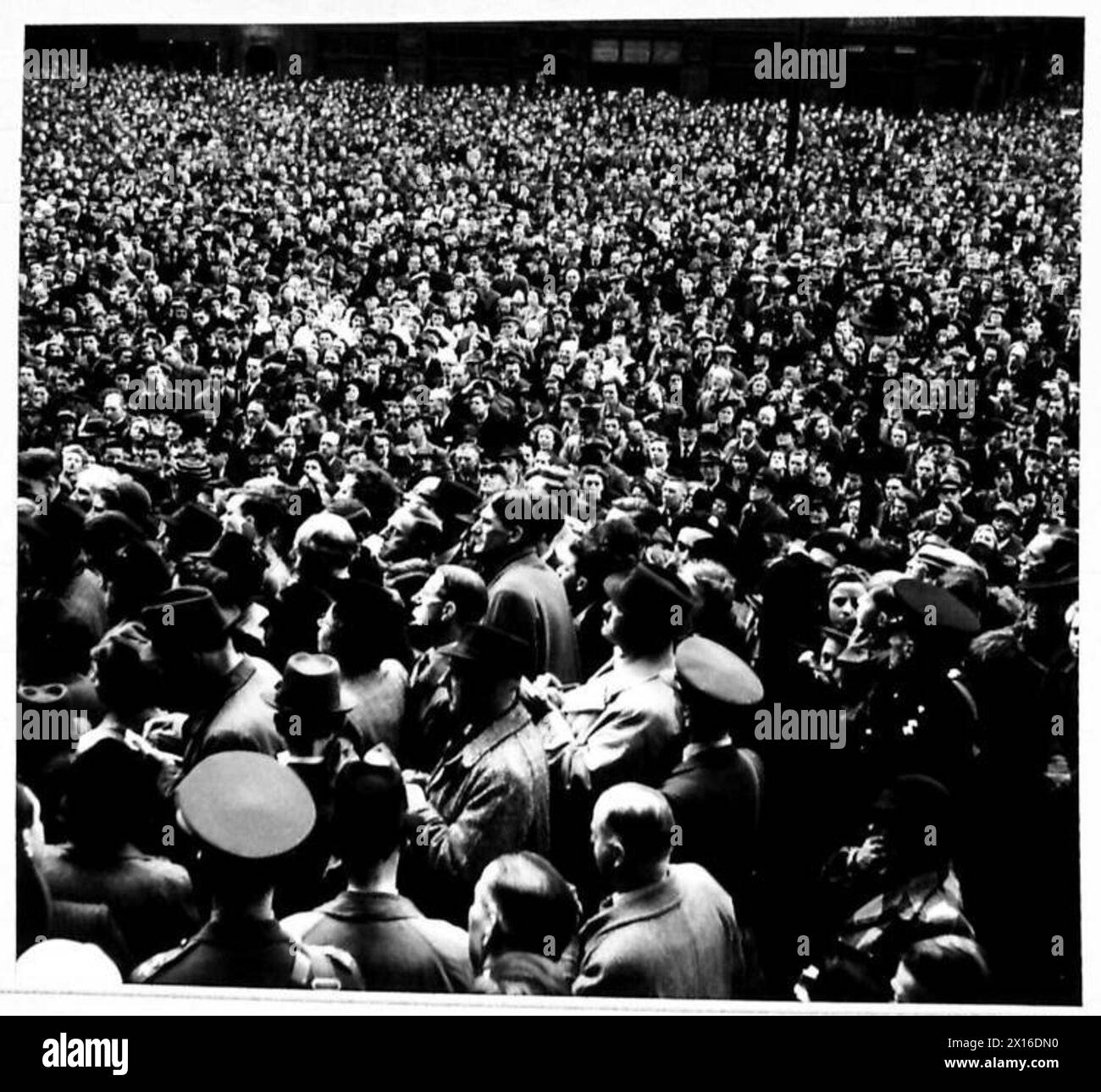 The Prime Minister addresses a large crowd in Leeds, with public and ...