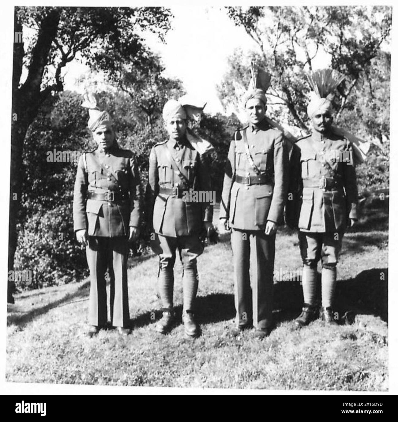 Indian officers of the Royal Indian Army Service Corps are photographed ...
