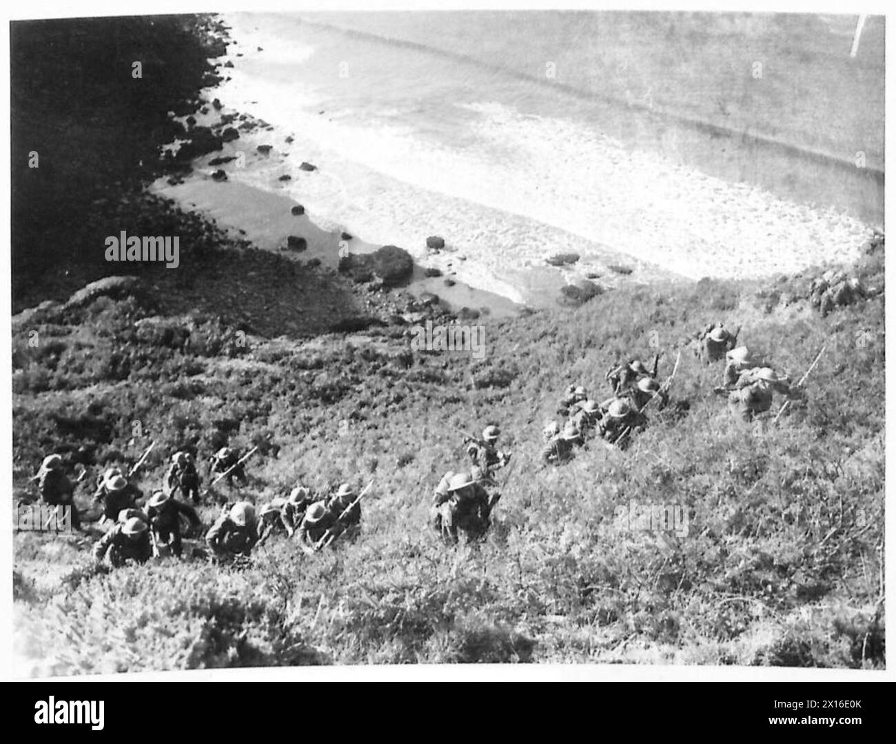 LONDON IRISH GO CLIFF CLIMBING - Some of the men advancing up a steep ...