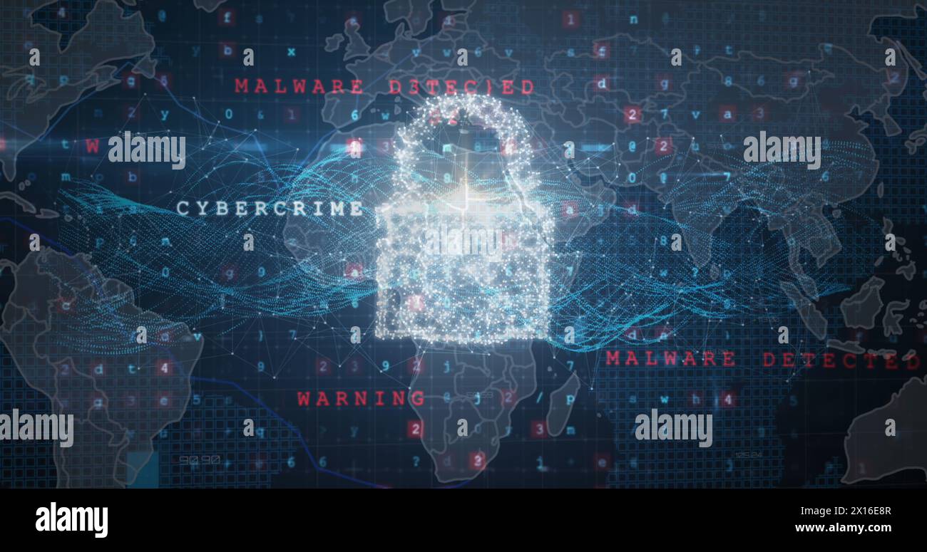 Image Of Cyber Security Concept Icons And Data Processing Over Hand Touching Futuristic Screen