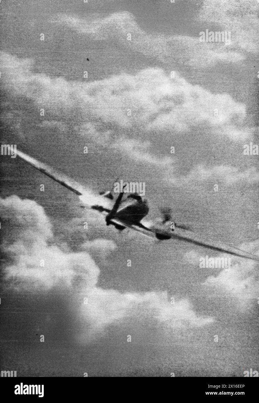 THE BATTLE OF BRITAIN 1940 - A still from camera gun footage taken from ...