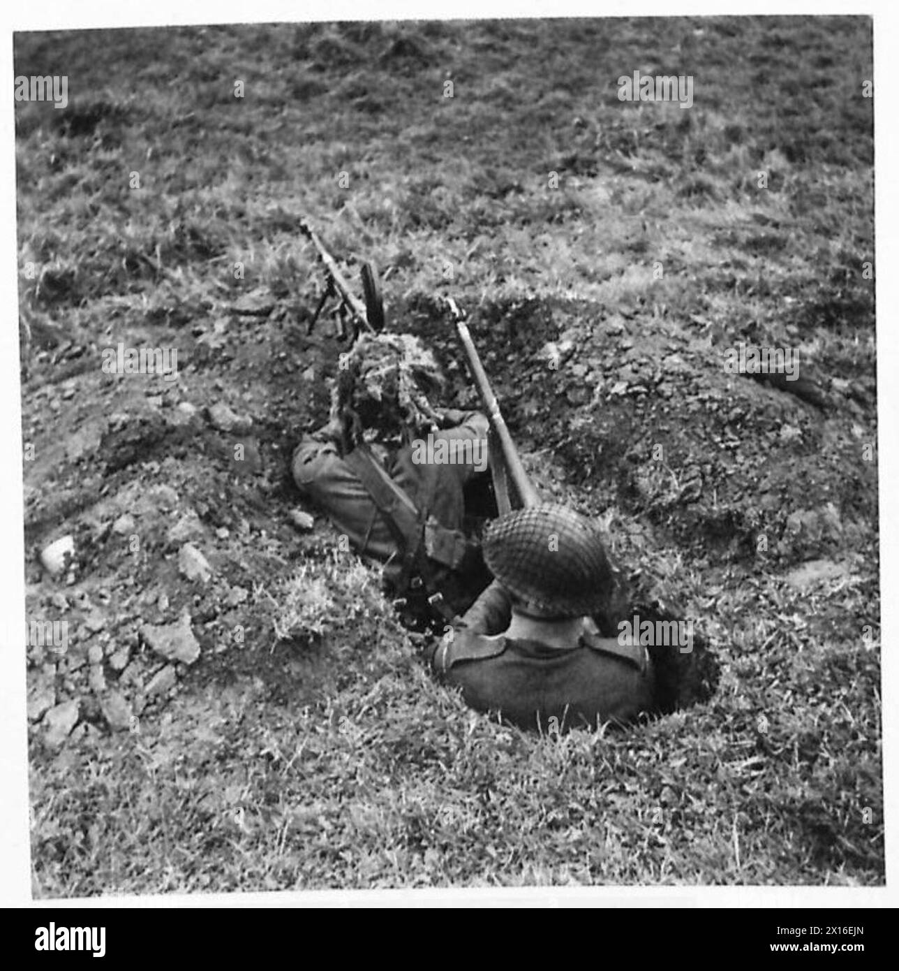 British Army infantrymen entrenched in North-West Europe between 1944 ...