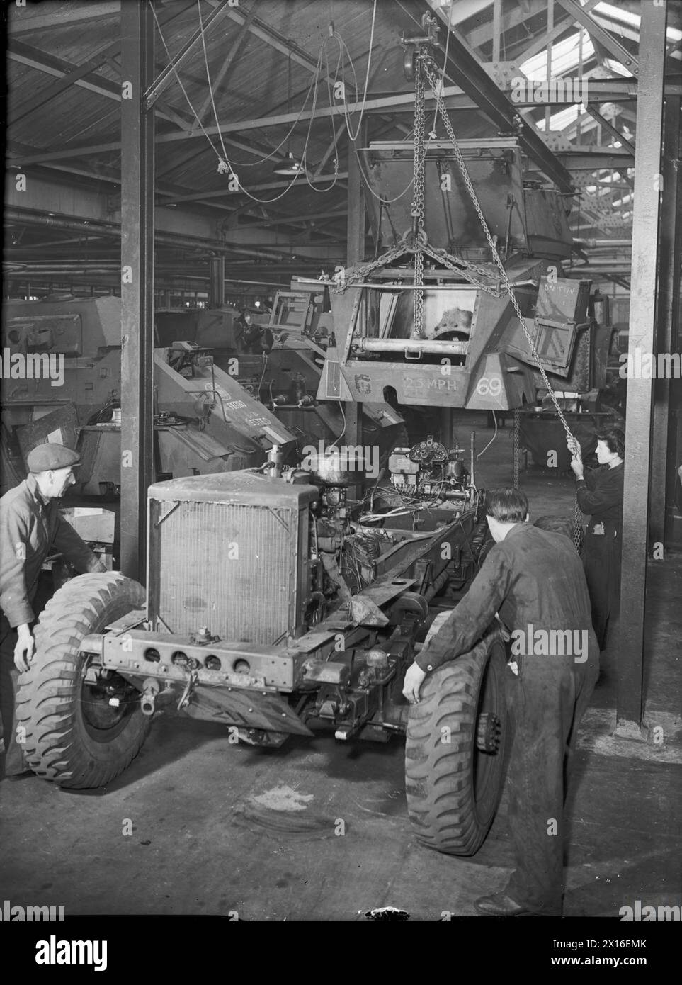 MOTOR INDUSTRY AIDS THE ARMY, UK, 1943 - The chassis of an armoured car ...