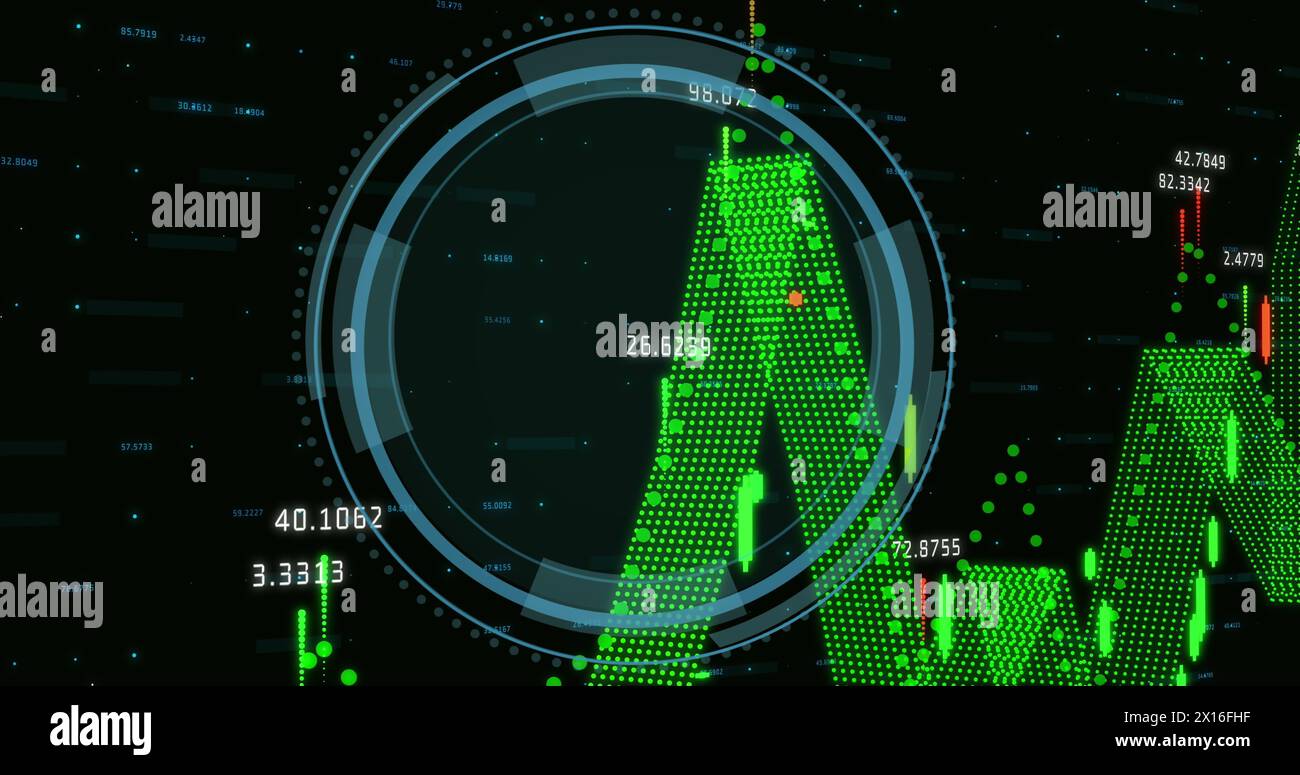 Animation wifi symbol over graphs hi-res stock photography and images - Alamy