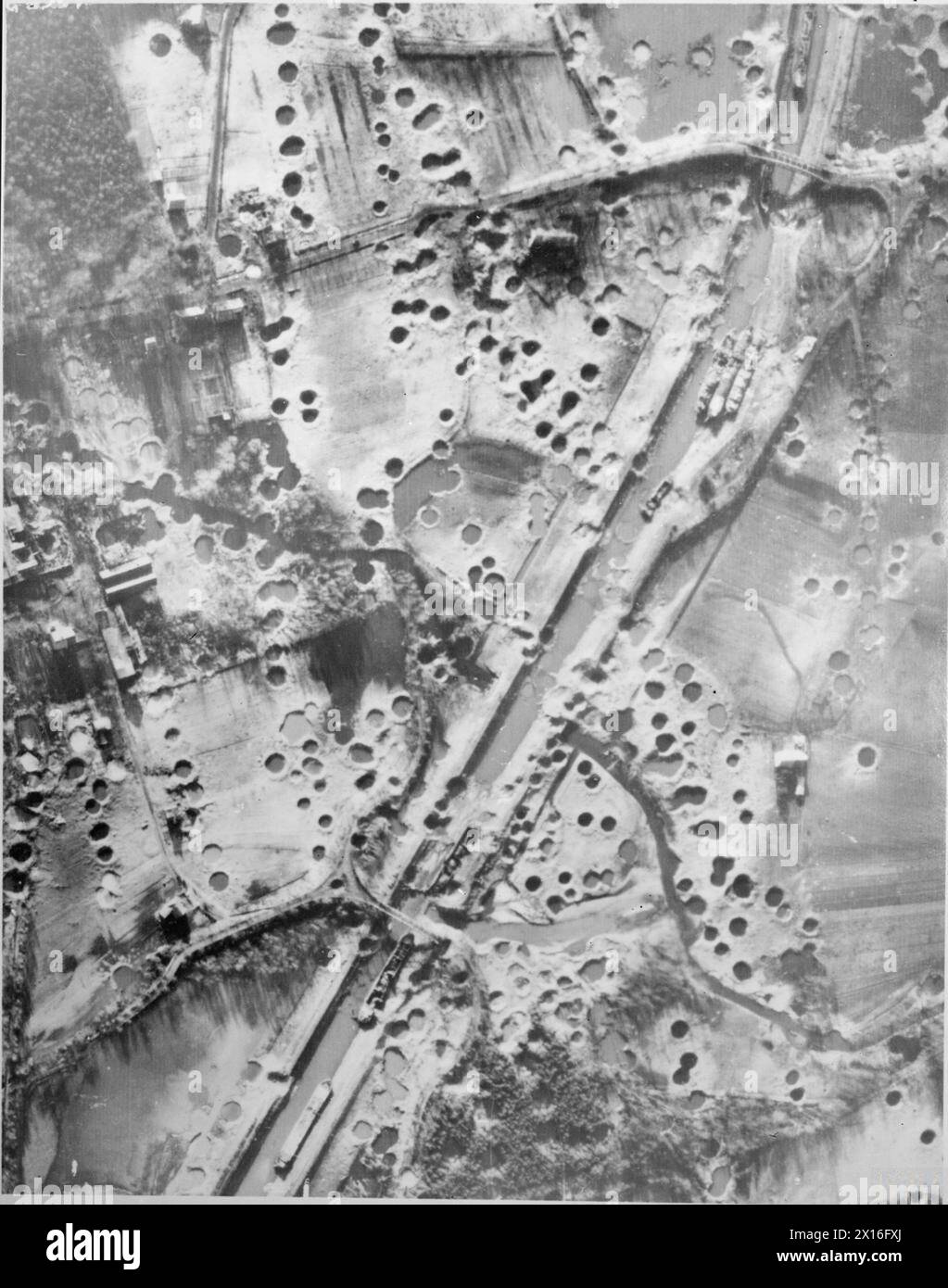 Aerial reconnaissance photograph by RAF units shows the Mittelland ...