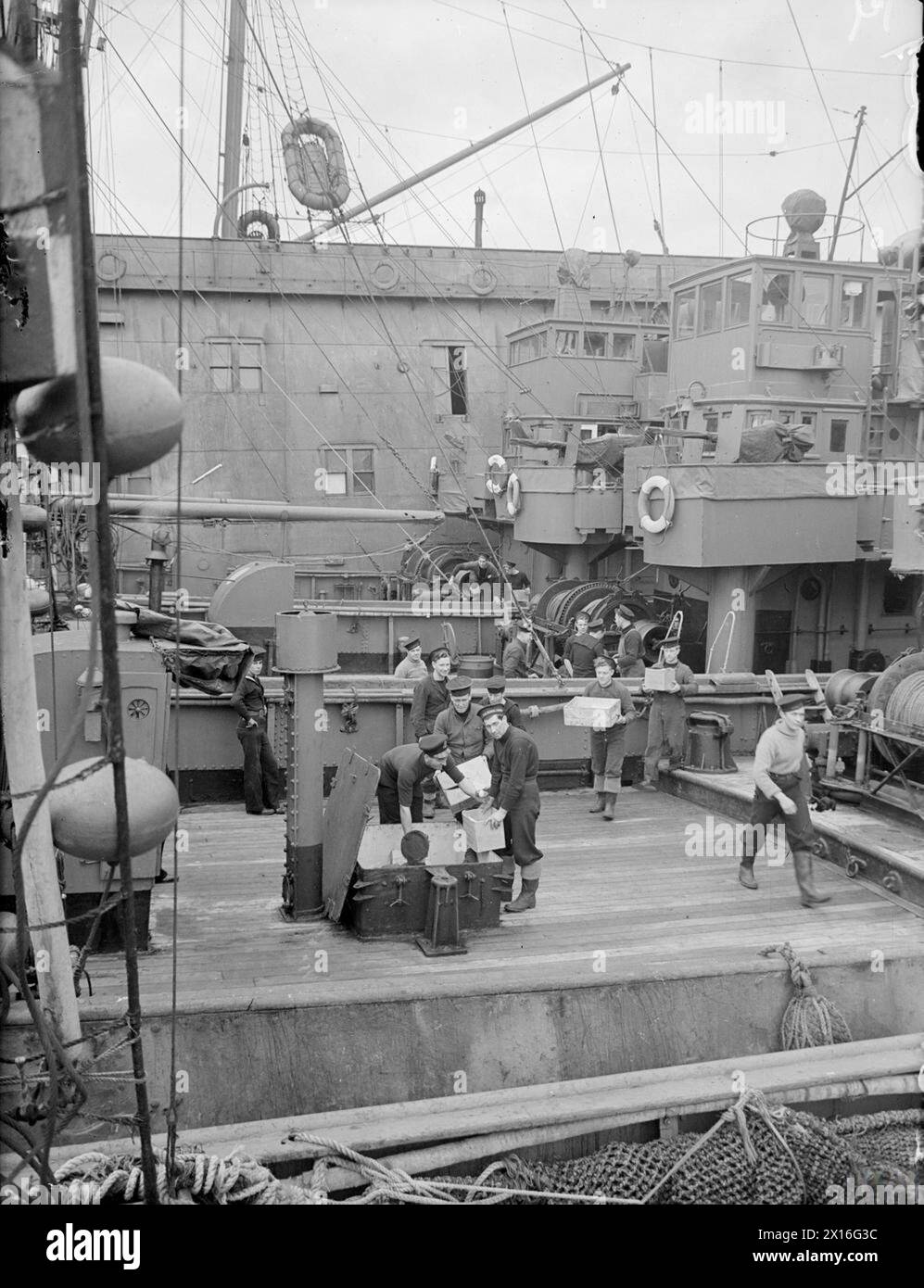 EXMOUTH'S WAR JOB AS MINESWEEPER DEPOT SHIP. 29 SEPTEMBER 1943, SCAPA ...