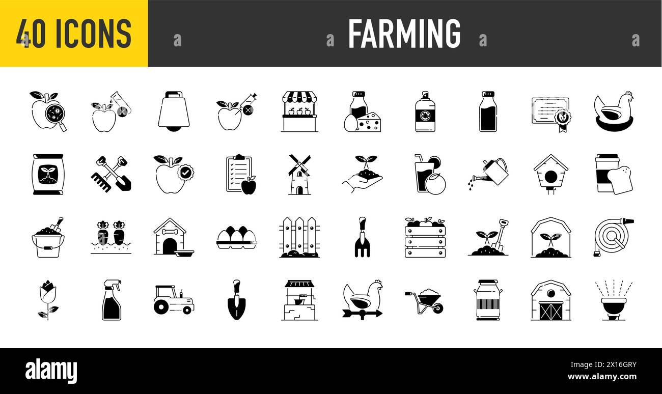 Farm, Farming, Agriculture - Web icon set. Contains such Icons as ...