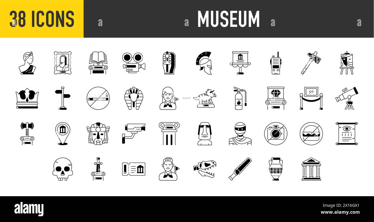 Simple Set of Museum Related Vector Icons. Contains such Icon as ...