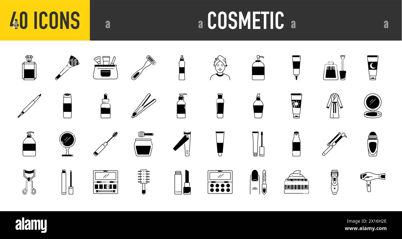 Cosmetics icon vector set. makeup illustration sign collection. woman ...