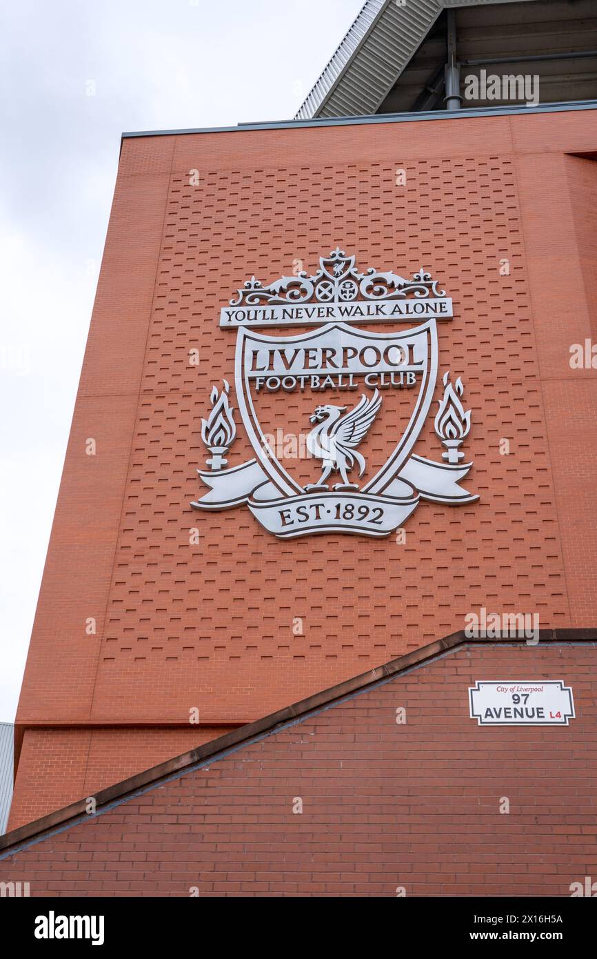 Anfield liverpool badge hi-res stock photography and images - Alamy