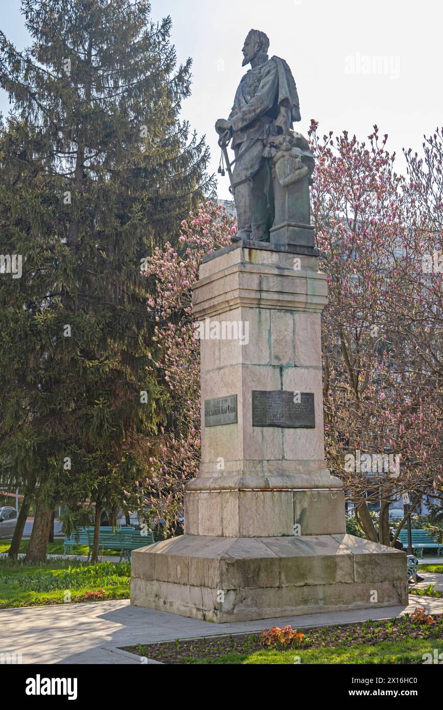 Craiova, Romania - March 16, 2024: Bronze Statue of Alexandru Ioan Cuza ...