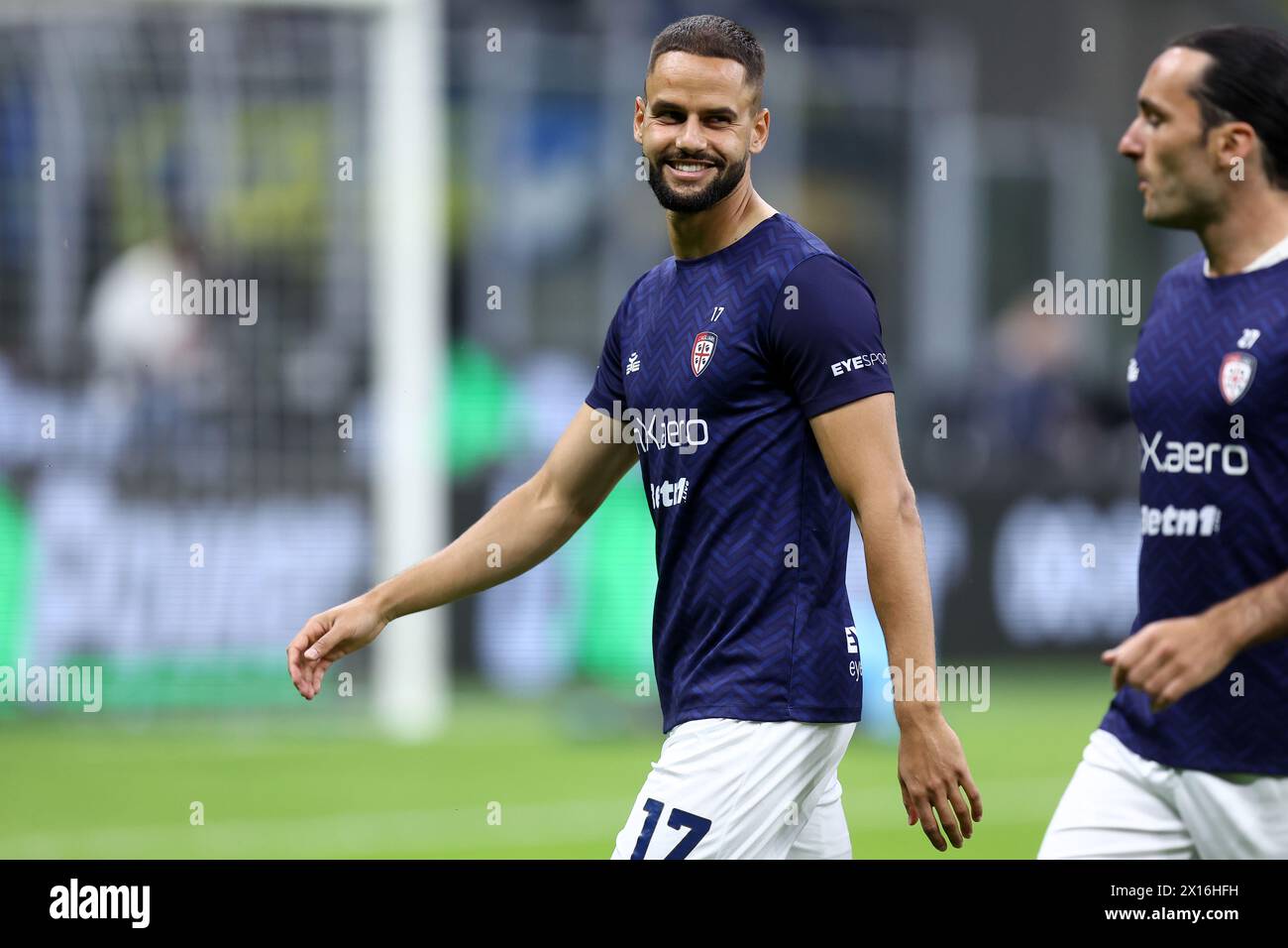 Milano, Italy. 14th Apr, 2024. Pantelis Hatzidiakos of Cagliari Calcio ...