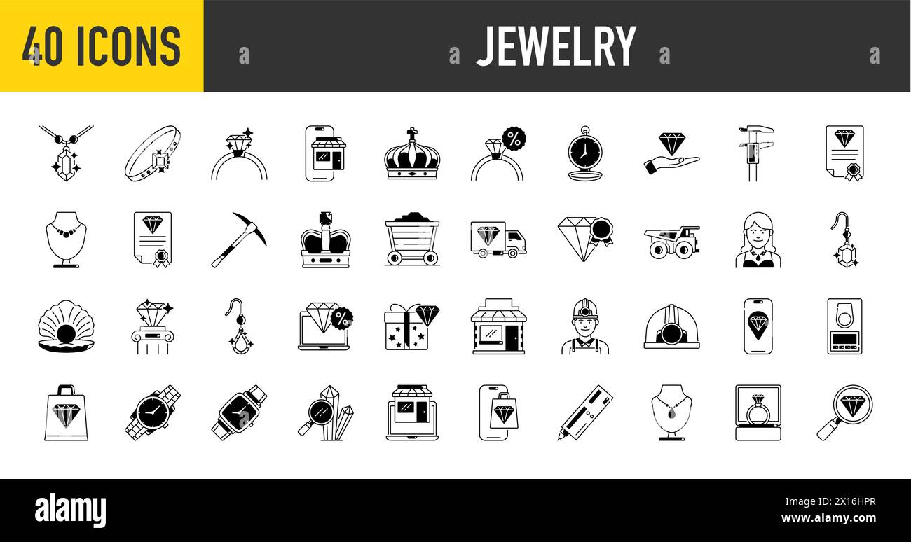 Simple Set of Jewelry Related Vector Icons. Contains such Icons as ...