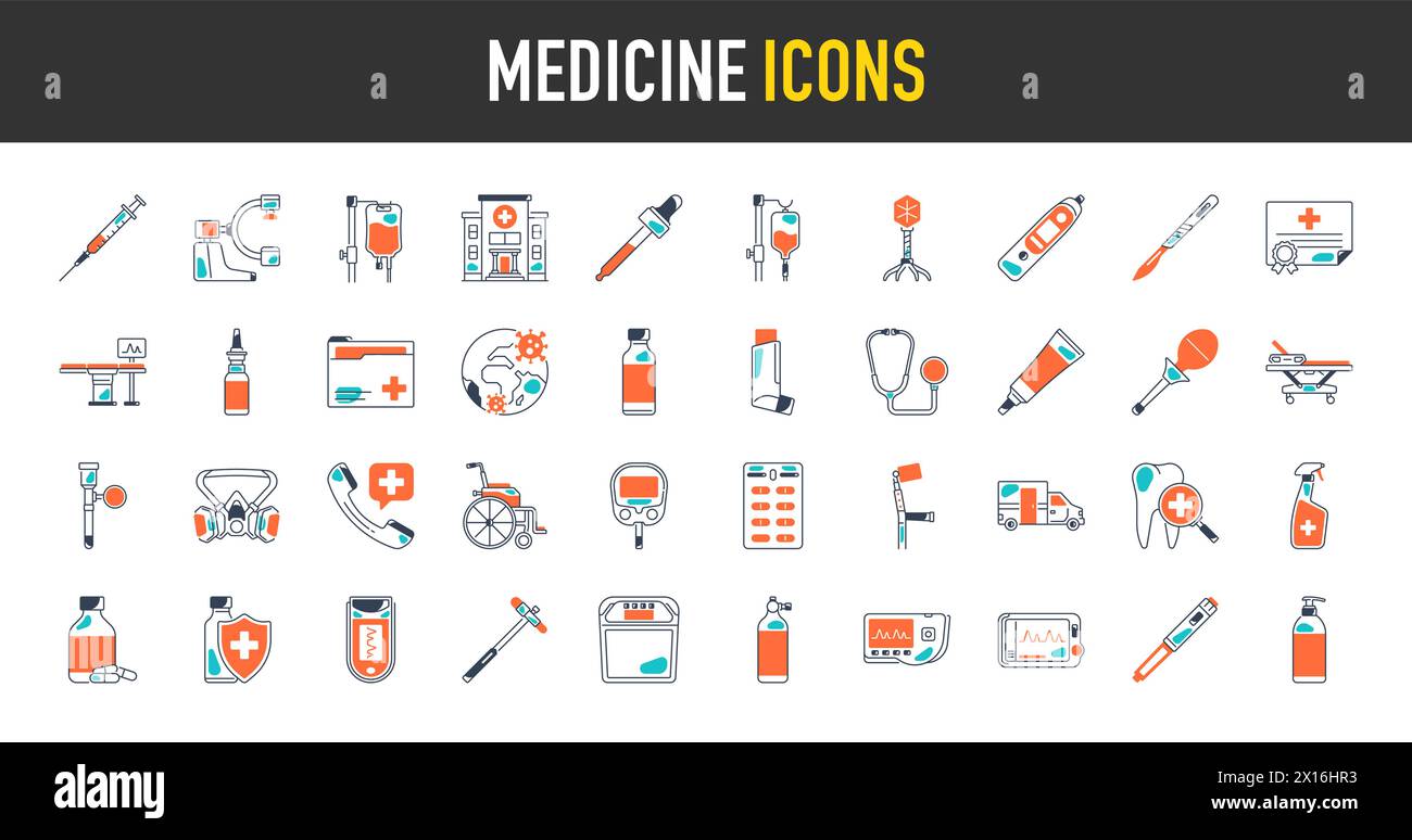 Simple Set of Medicine Related Vector Line Icons. Contains such Icons ...