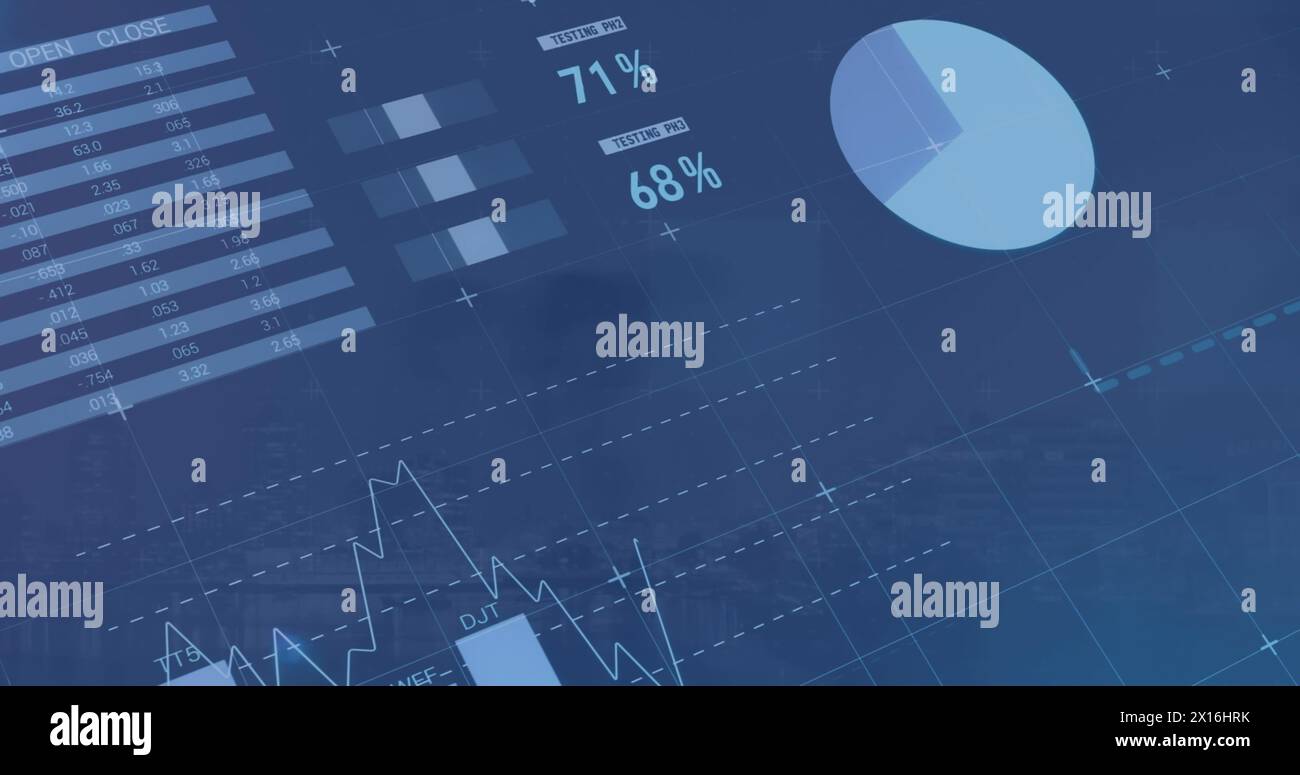 Animation statistical data processing on hi-res stock photography and ...
