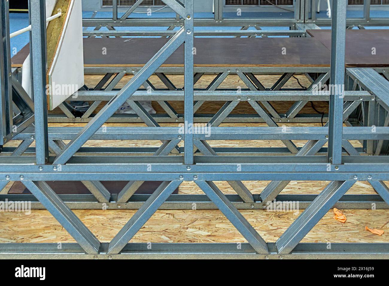 Metal steel beams used during building in construction industry Stock ...