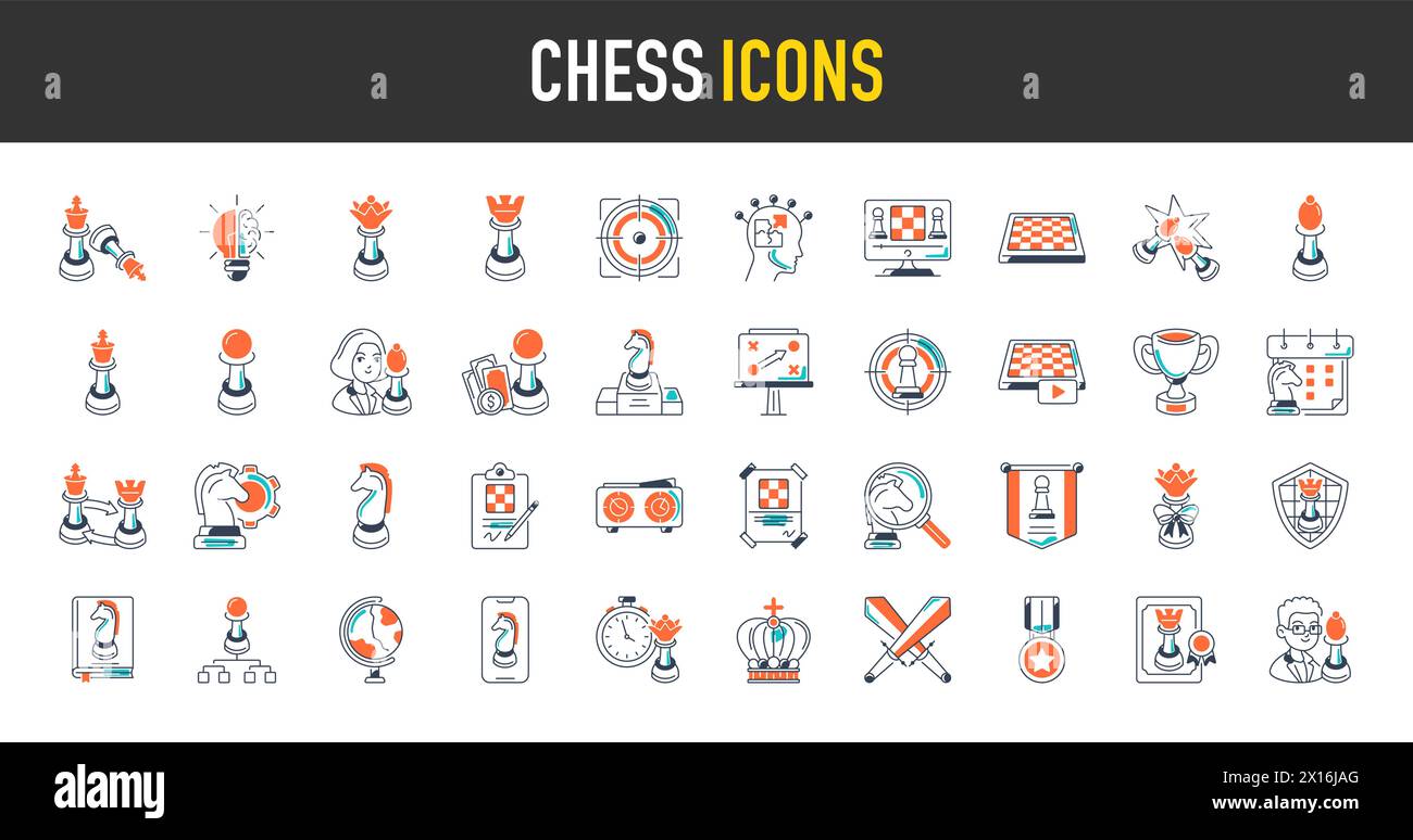 Simple Set of Chess Related Vector Icons. Contains such Icons as Queen ...