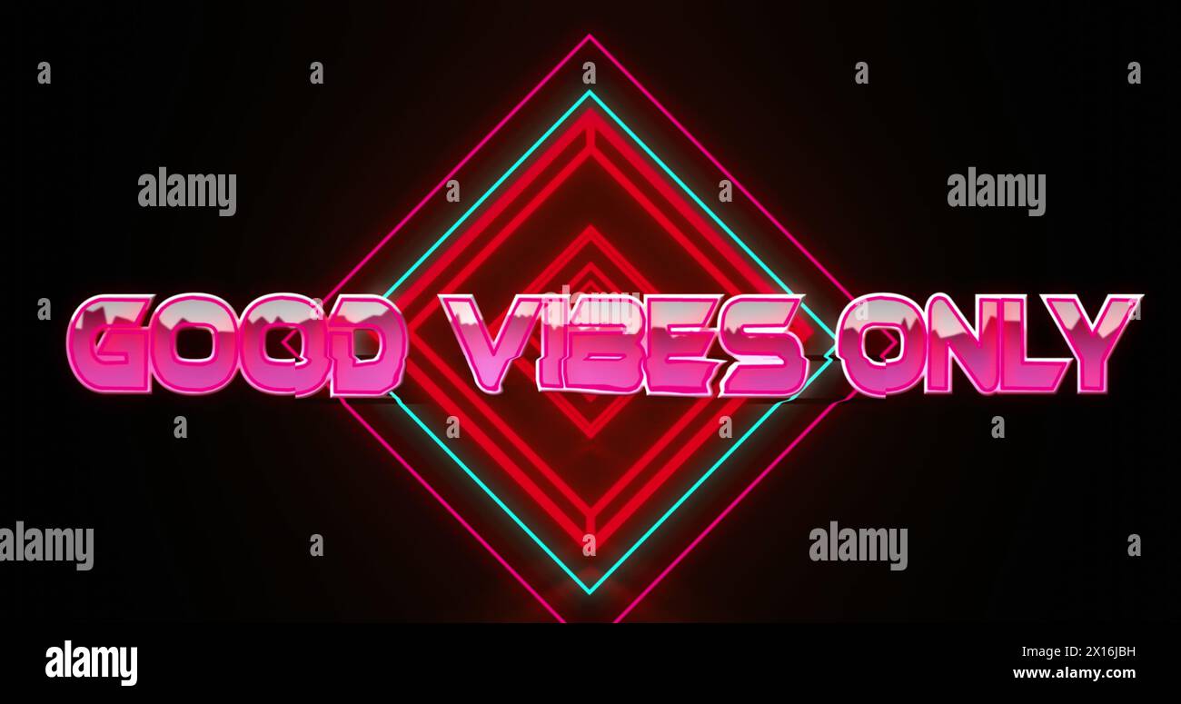 Image of good vibes only text with shapes over black backround Stock ...