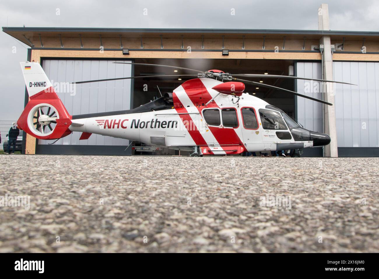 15 April 2024, Lower Saxony, Norddeich: A helicopter from Northern ...