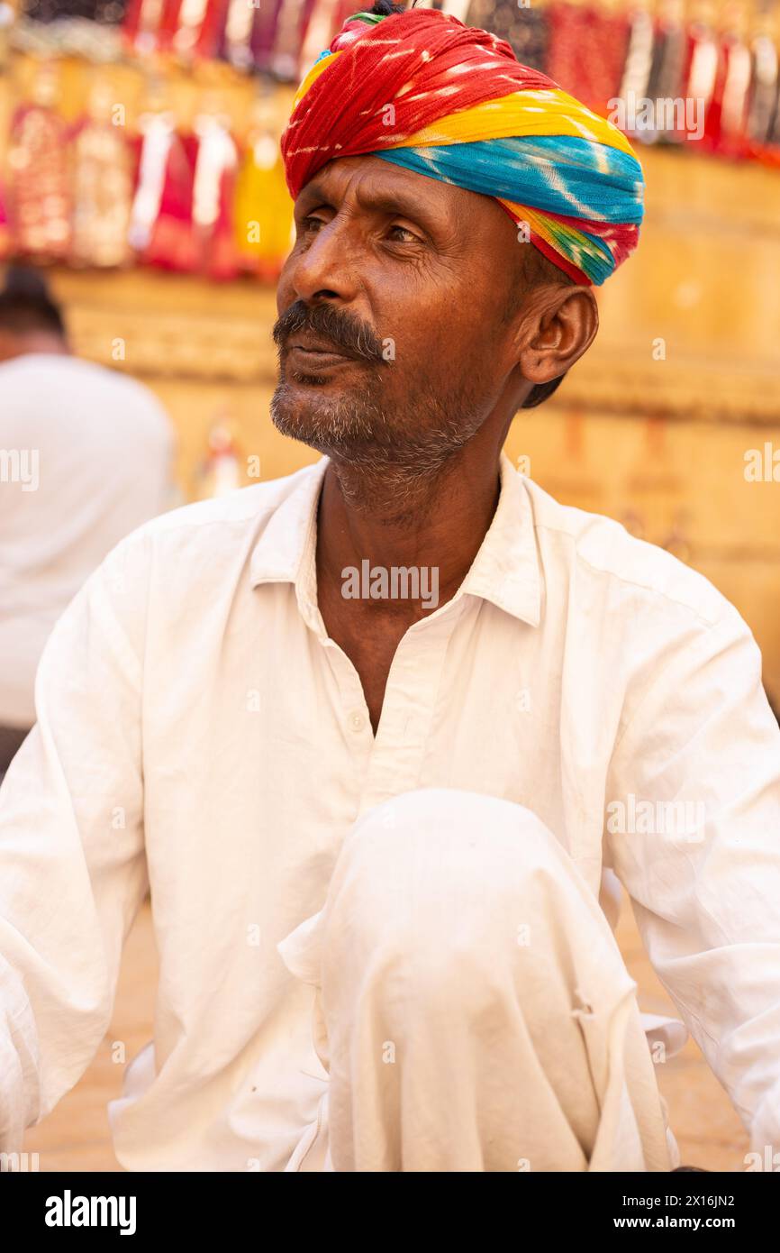 Jaisalmer, Rajasthan, India - October 30th 2023: Portrait of a ...