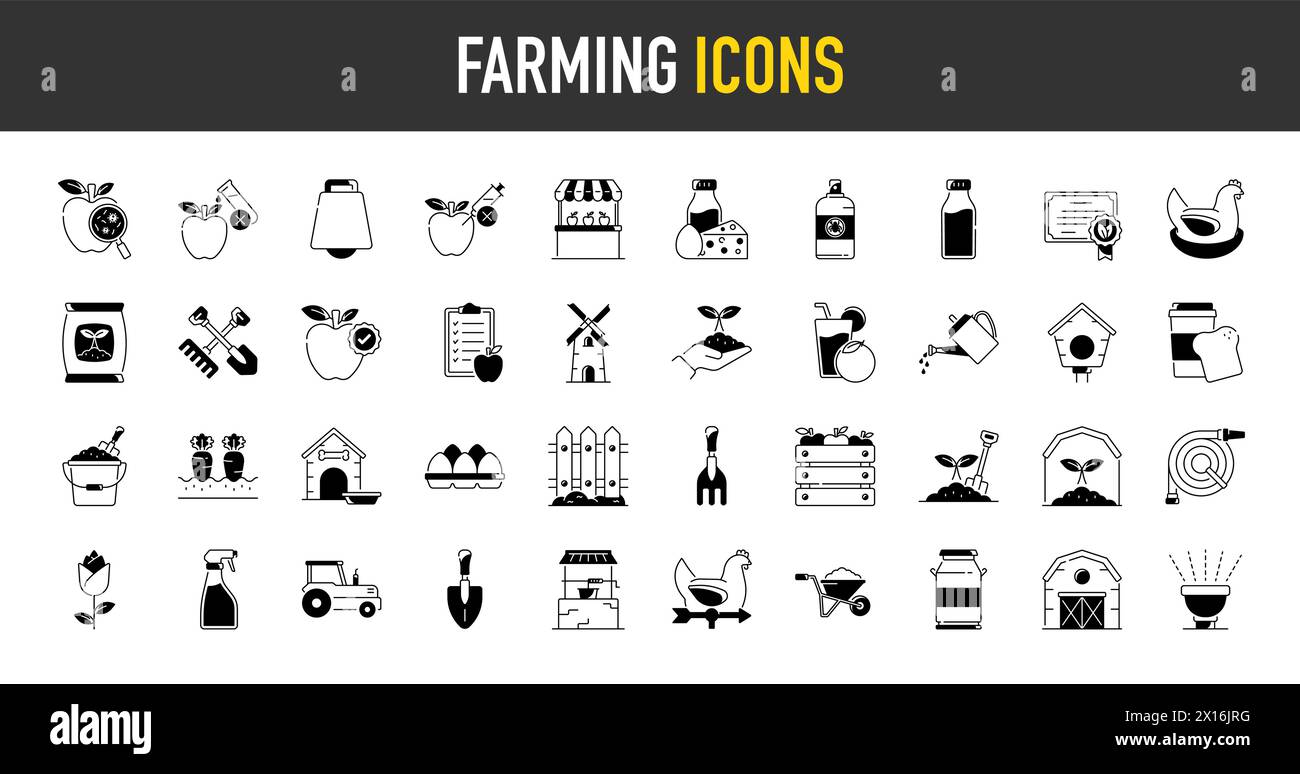 Farm, Farming, Agriculture - Web icon set. Contains such Icons as ...