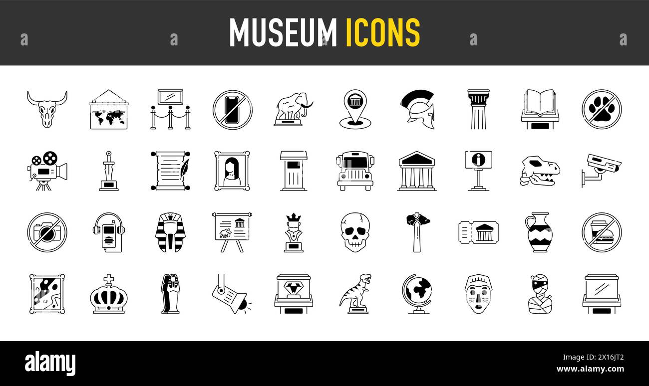 Simple Set of Museum Related Vector Icons. Contains such Icon as ...
