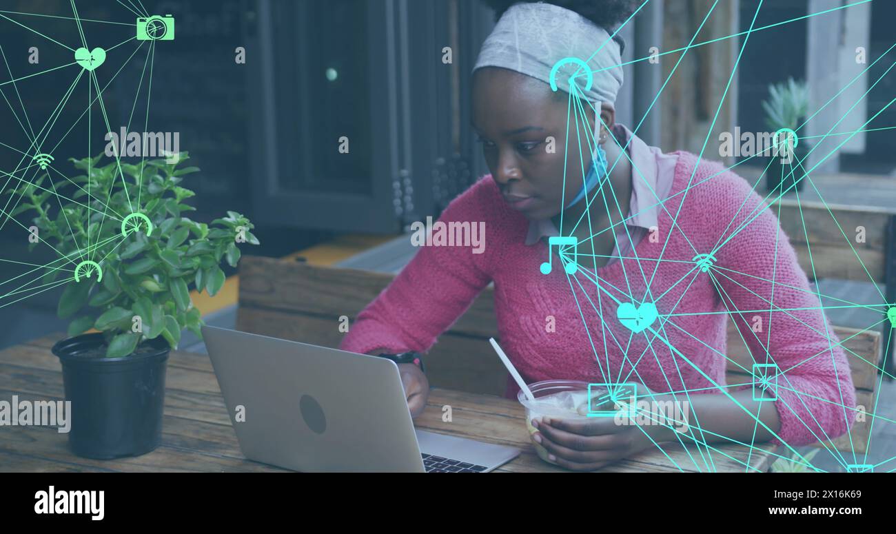 Animation infographic interface over african hi-res stock photography ...