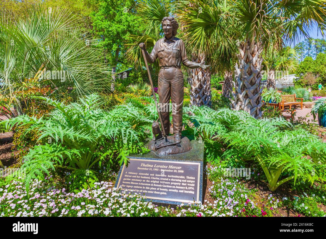 Thelma Mercer statue at Mercer Arboretum and Botanical Gardens, Spring ...