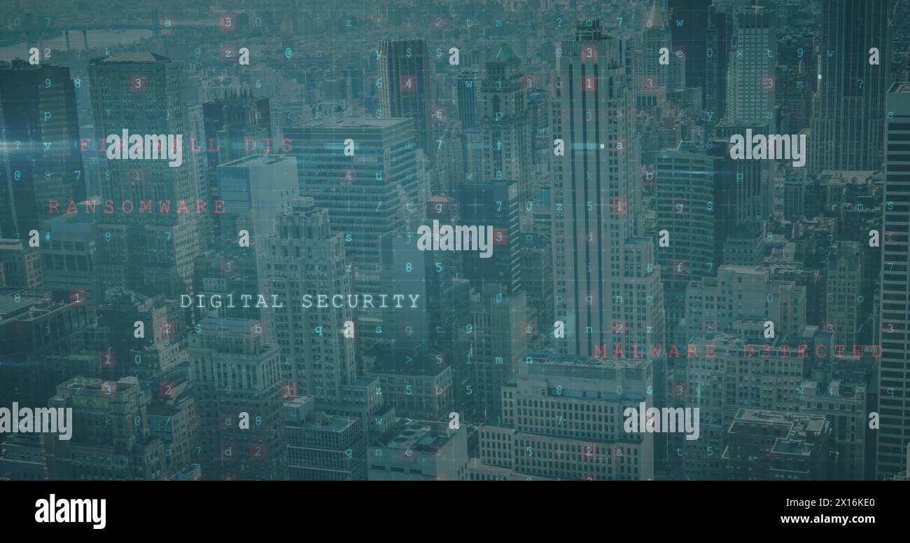 Image of data processing over cityscape Stock Photo - Alamy