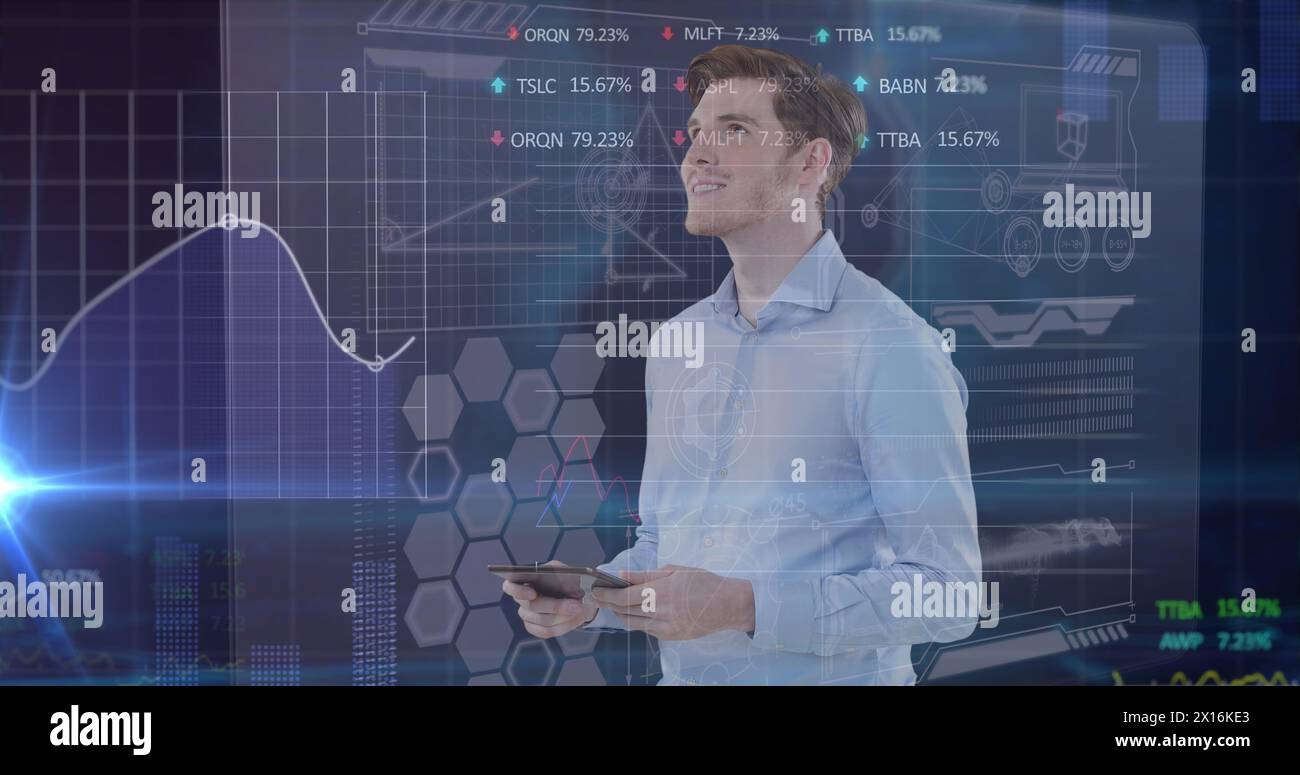 Young businessman in data hi-res stock photography and images - Alamy