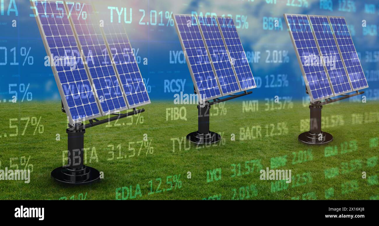 Image of financial data processing over engineer and wind turbine Stock ...