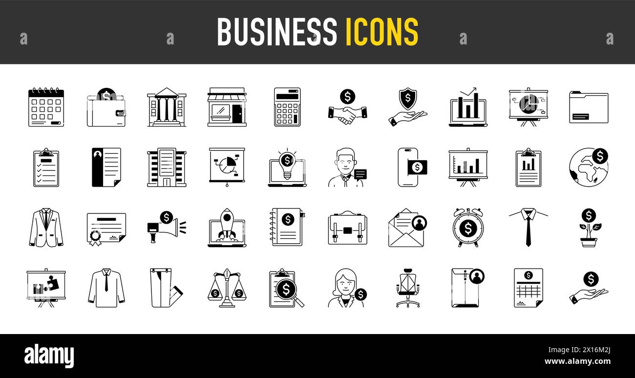 Set of 40 Business icons. Business and Finance web icons premium style ...