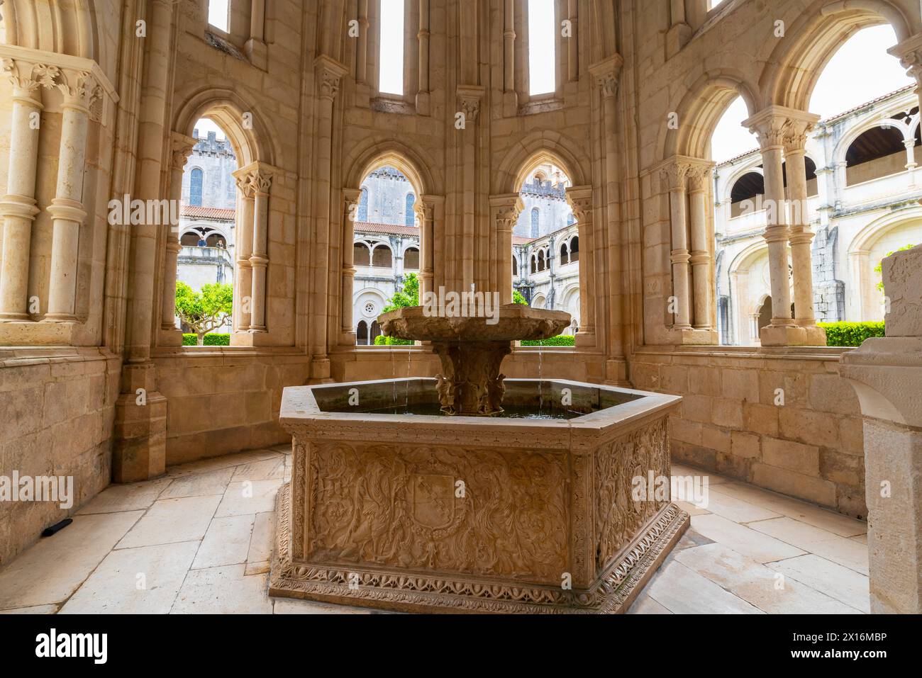 The fountain used by monks to wash their hands before meals. The ...