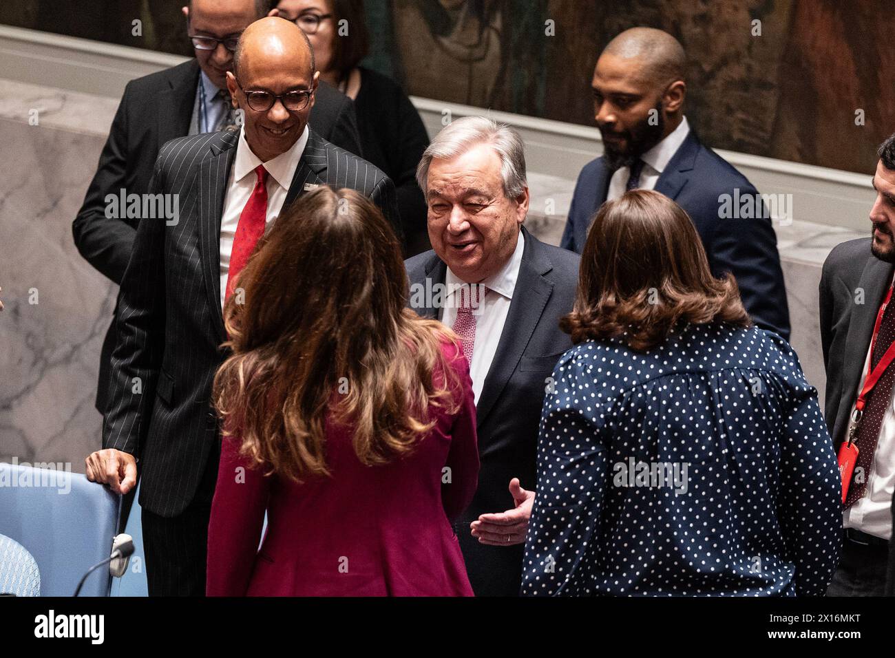 Secretary-General Antonio Guterres and Ambassador Vanessa Frazier of ...